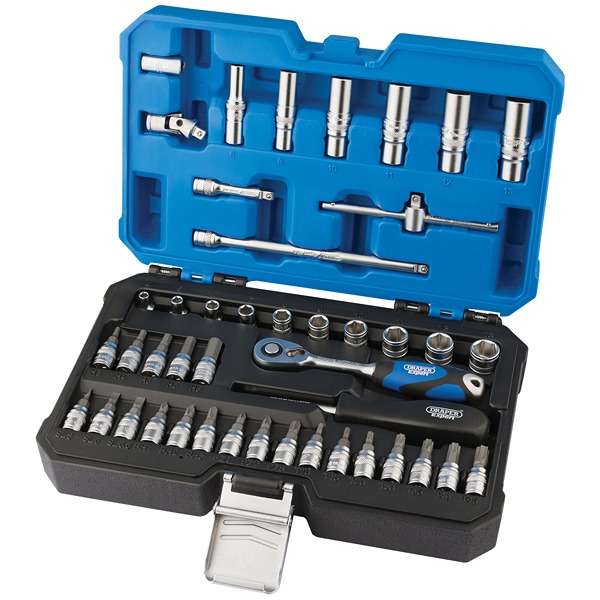 16446 Draper Metric Socket Set 1/4" Square Drive 44 Piece