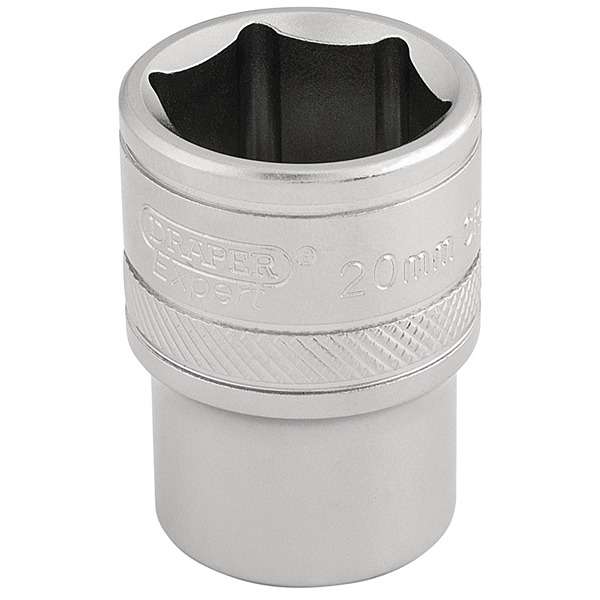 16610 | Draper 6 Point Metric Socket 1/2" Square Drive 20mm