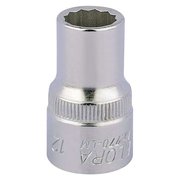 24575 Draper Elora Bi-Hexagon Socket 1/2" Square Drive 12mm