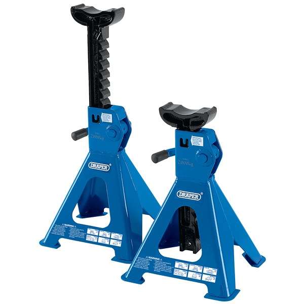 30878 | Draper Tools Ratcheting Axle Stands 2 Tonne (Pair)