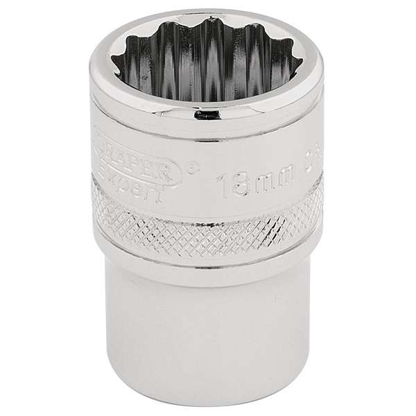 33202 Draper HI-TORQ® 12 Point Socket 1/2" Sq. Dr. 18mm
