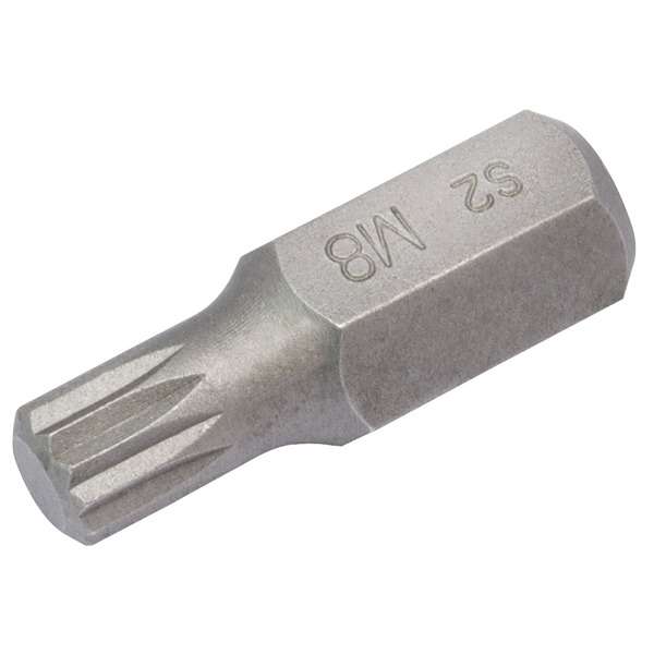 33341 M8x30mm Spline 10mm Insert Bit for Mechanic's Bit Sets