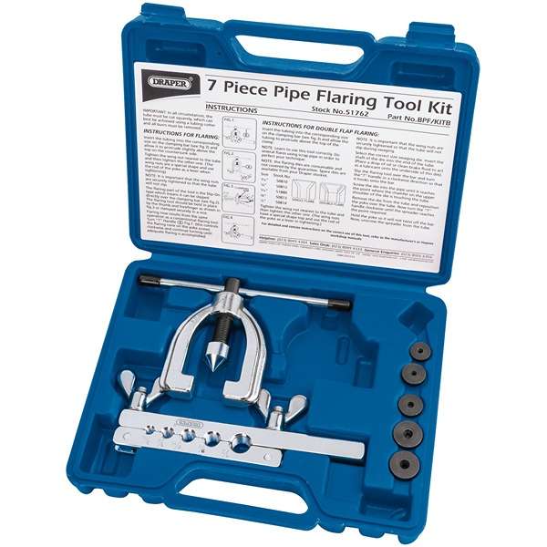 51762 | Draper Tools Brake Pipe Flaring Kit (7 Piece)