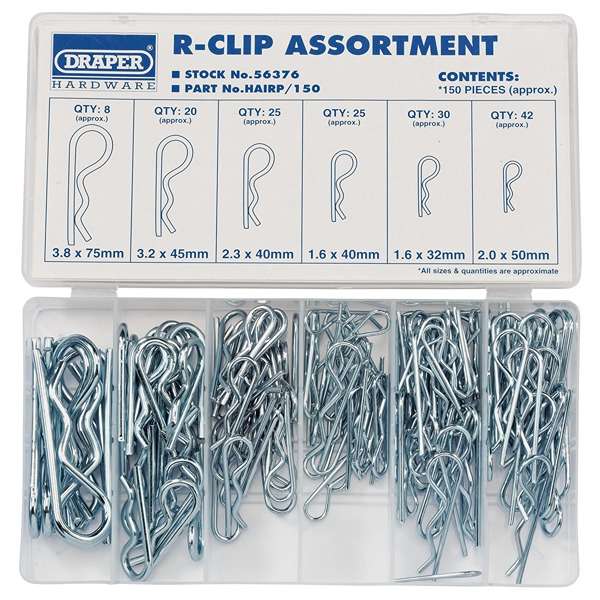 56376 | Draper Tools R-Clip Assortment (150 Piece)