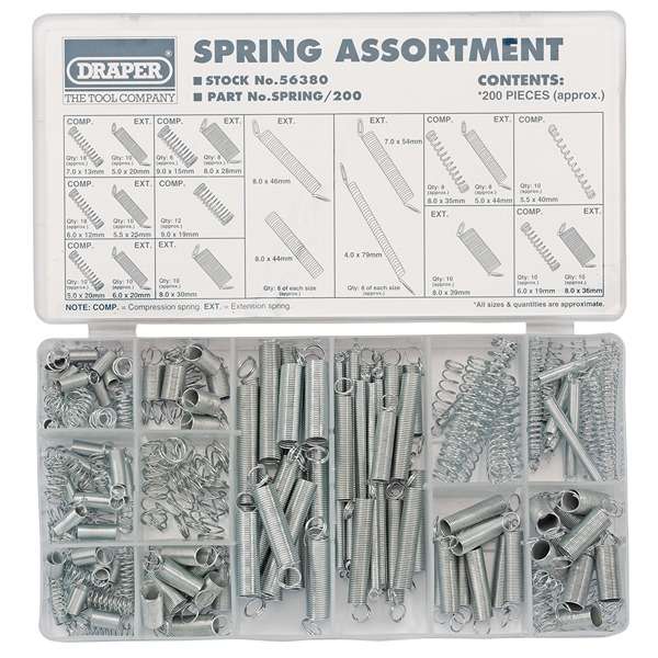 56380 Compression and Extension Spring Assortment 200 Piece