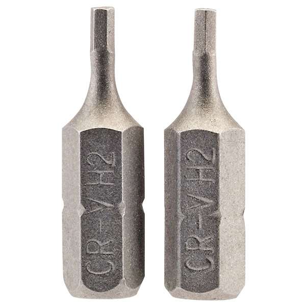 63945 Hexagonal Insert Bit 2mm 1/4" Hex 25mm Long Pk2