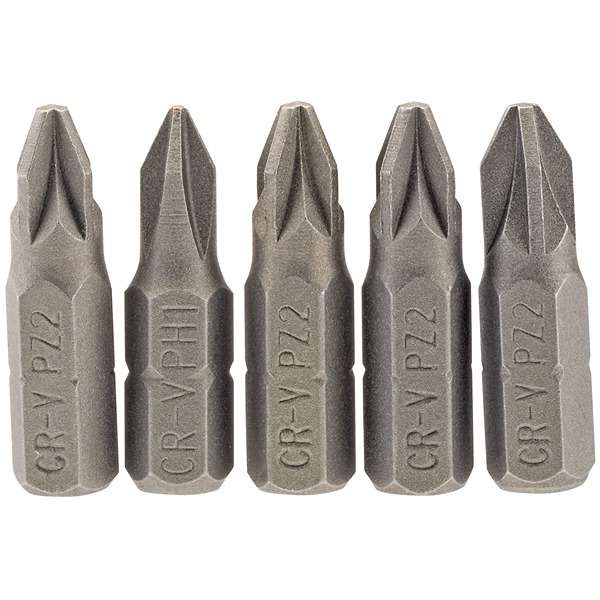 64015 Draper PZ Type Insert Bit 1/4" Hex 25mm Long No.2 Pk5