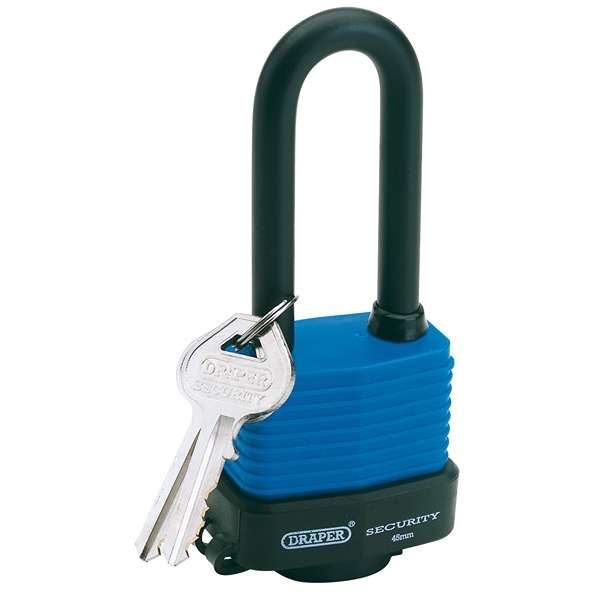 64177 Laminated Steel Padlock with Extra Long Shackle 45mm