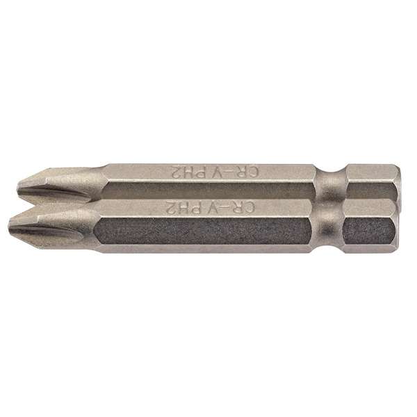 64237 Cross Slot Insert Bit 1/4" Hex 50mm Long No.2 Pk2