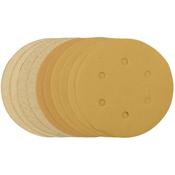 64284 | Gold Sanding Discs with Hook & Loop 150mm Assorted Grit - 120G ...