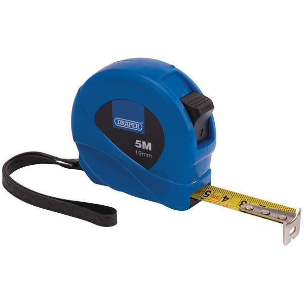 75881 | Draper Tools Measuring Tape 5m/16ft x 19mm Blue