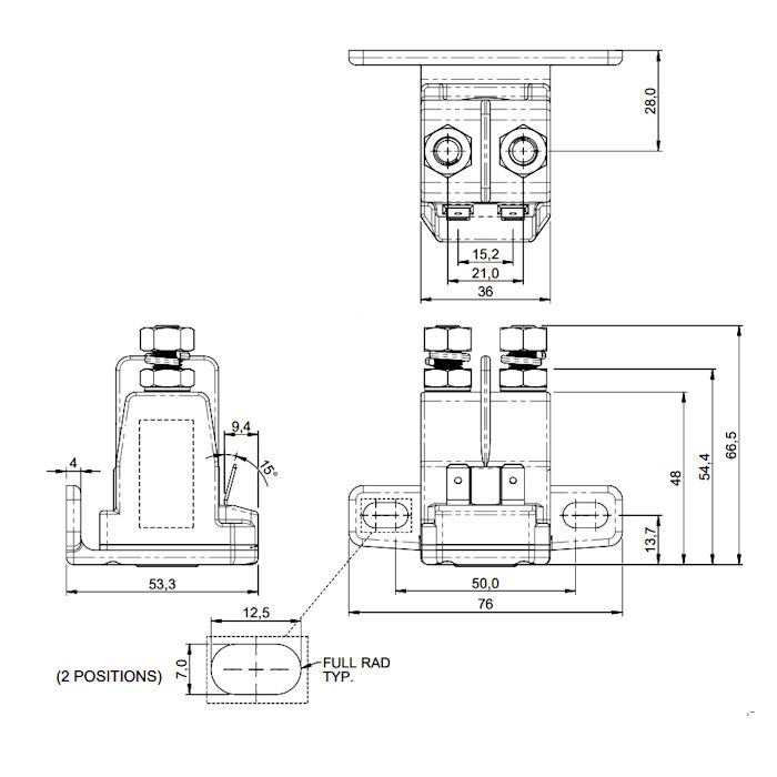 MC50-8 | Albright 24VDC 50A SPST Contactor - Intermittent