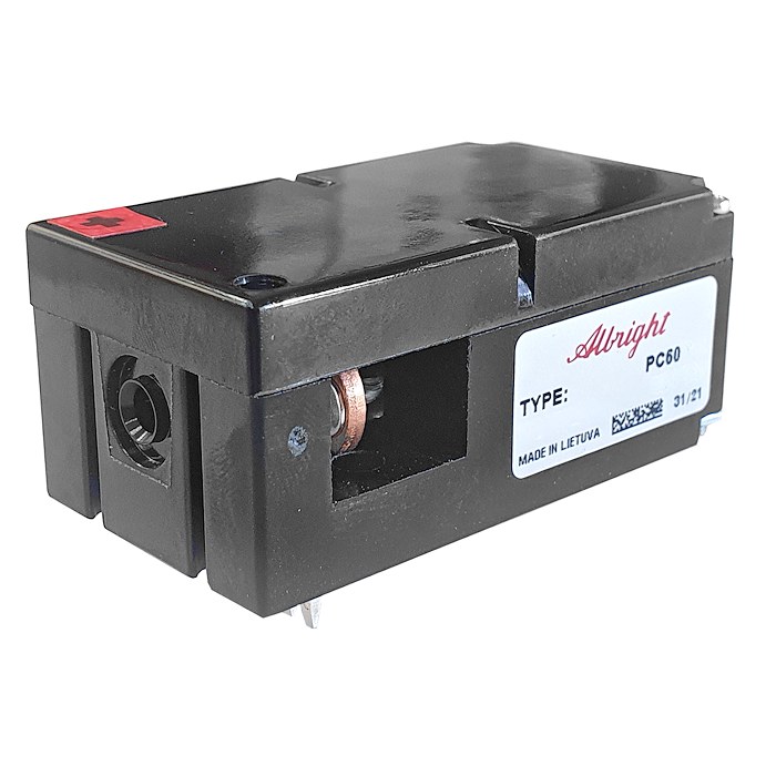 PC60B-2 | Albright 12VDC PCB Mounted SPST Solenoid - 80A