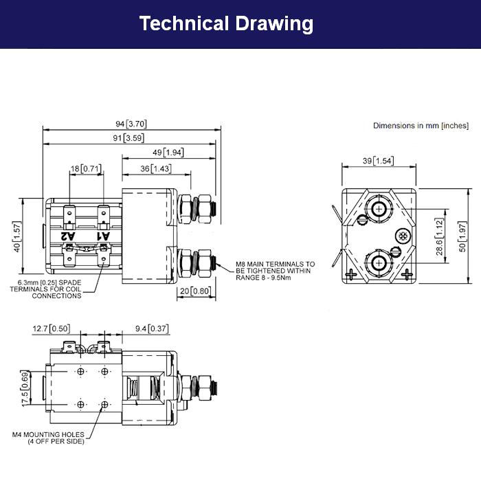 RU80-5034 | Albright Single-acting 48VDC Contactor 200A