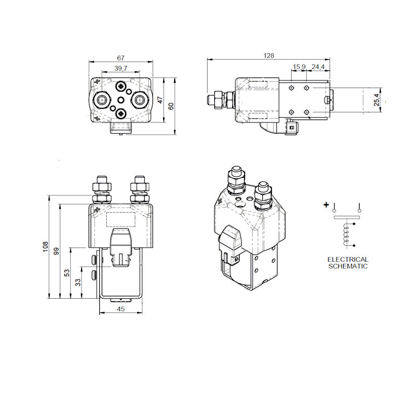 SU280B-1282 | Albright 48VDC Single-acting Contactor 250A