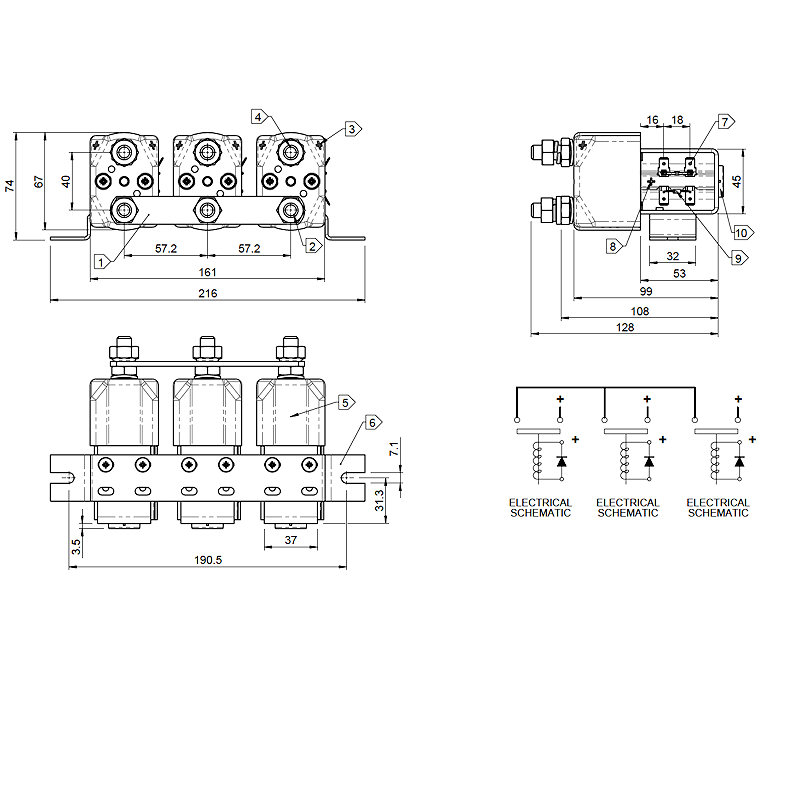 SU288-3 Albright 28VDC 3 x SPST Contactors - Continuous