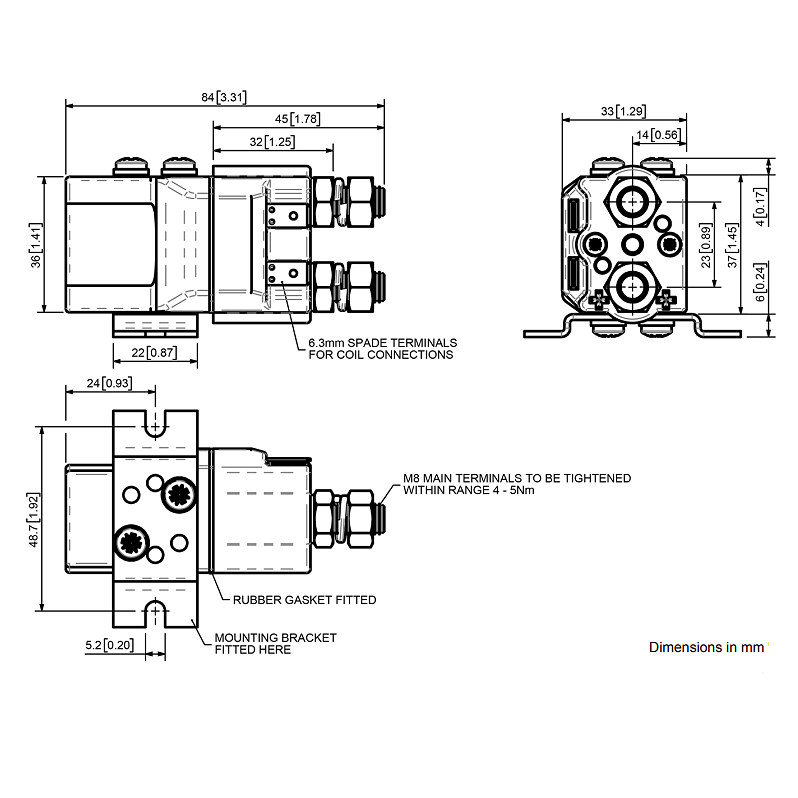SU60-2013P | Albright Single-acting 24V Solenoid 100A - IP66