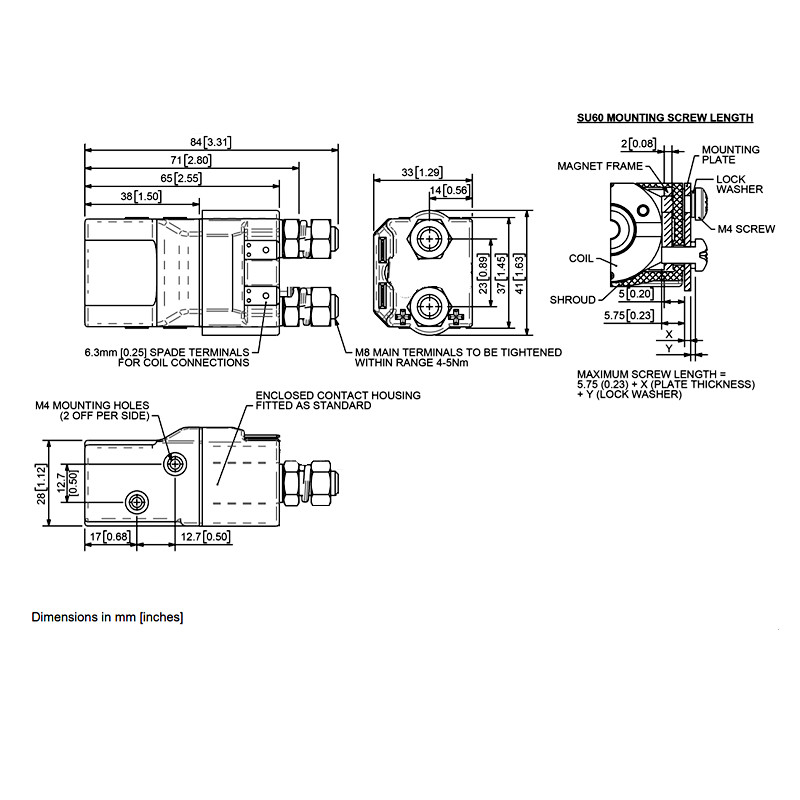 SU60-2440 | Albright Compact Single-acting 24V Solenoid 100A
