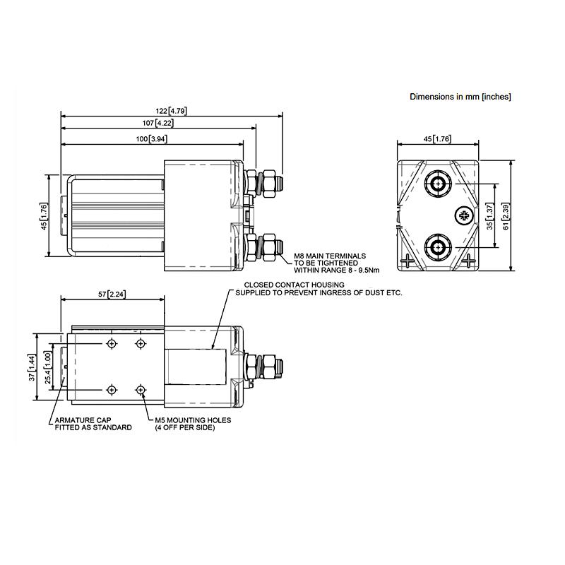 SW180-1211 | Albright 30VDC Single-acting Contactor 150A