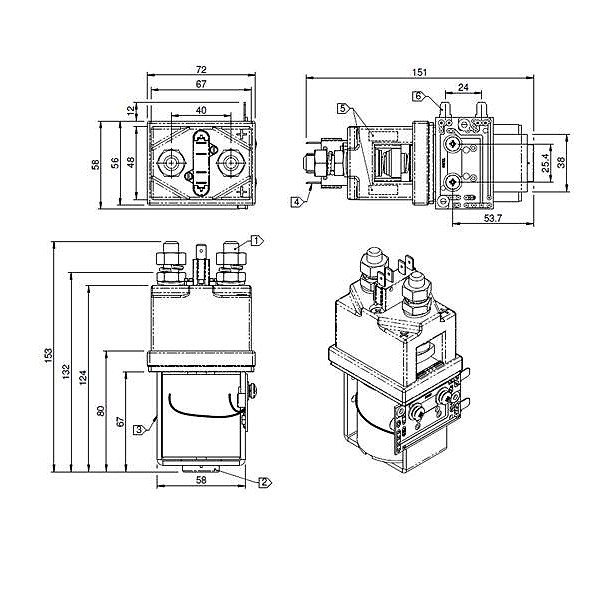 SW200A-24 | Albright 110VAC Single-acting Contactor 250A