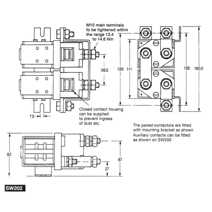 SW202-95 | Albright 72-80V SPDT Pair Solenoid - Intermittent