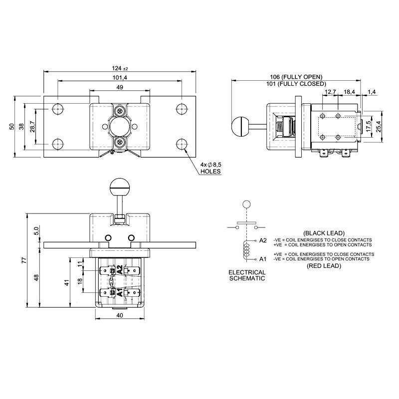 SW300-1044M 12V Magnetically Latched Intermittent Contactor