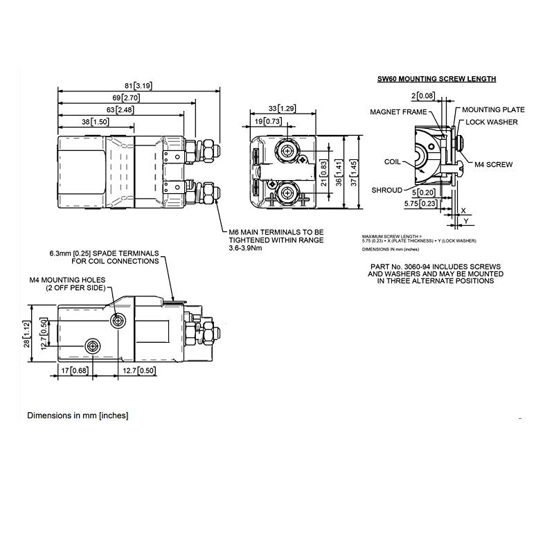 SW60B-195 | Albright Single-acting 24VDC Switch Solenoid 80A