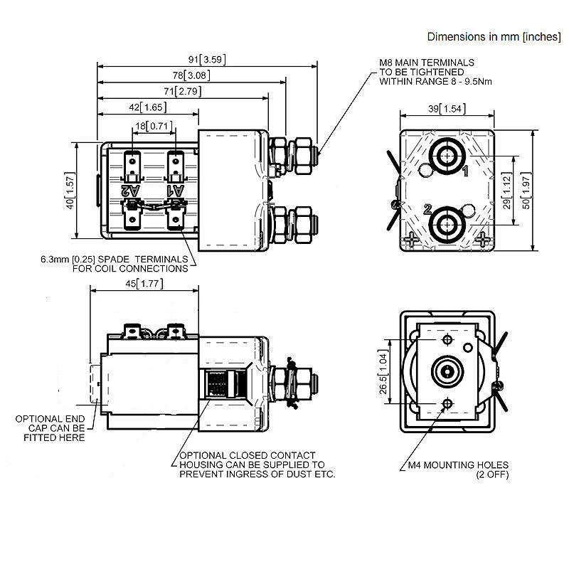 SW80-284 | Albright 24VDC 100A SPST Solenoid - Continuous