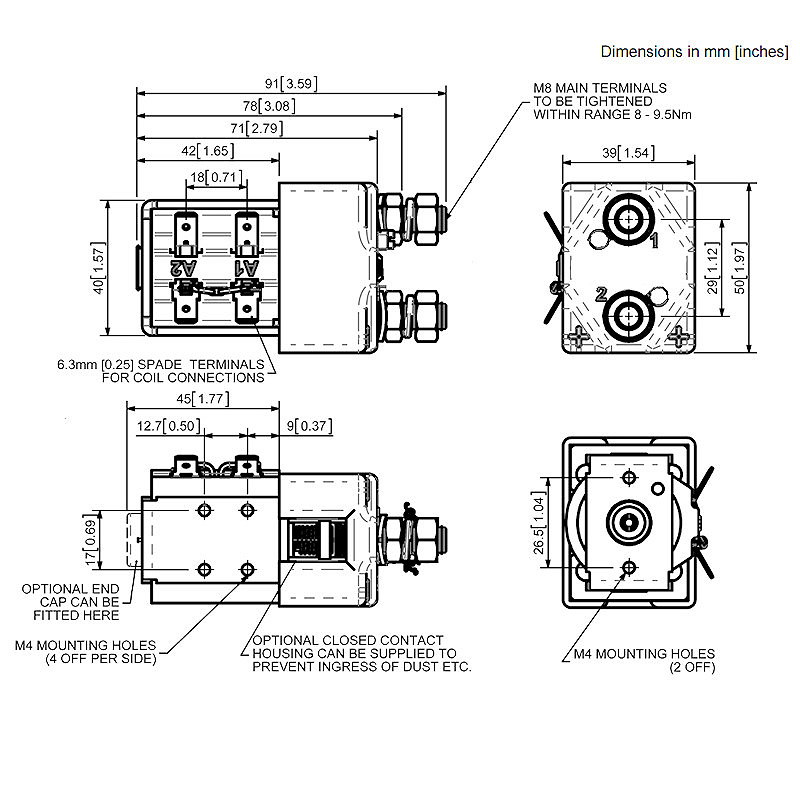 SW80-6 | Albright 24VDC 100A SPST Solenoid - Continuous