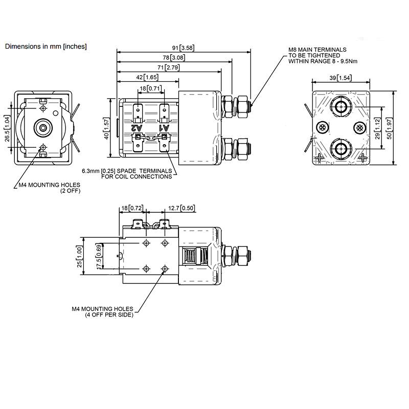 SW80-62 | Albright Single-acting 72-80VDC Contactor 100A