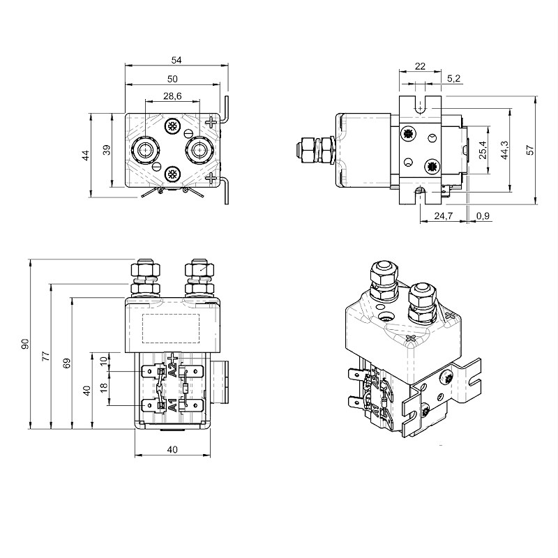 SW85-315 | Albright 60VDC SPST Normally Closed Contactor