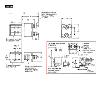 SW80B-62 | Albright Single-acting 72-80VDC Contactor 100A